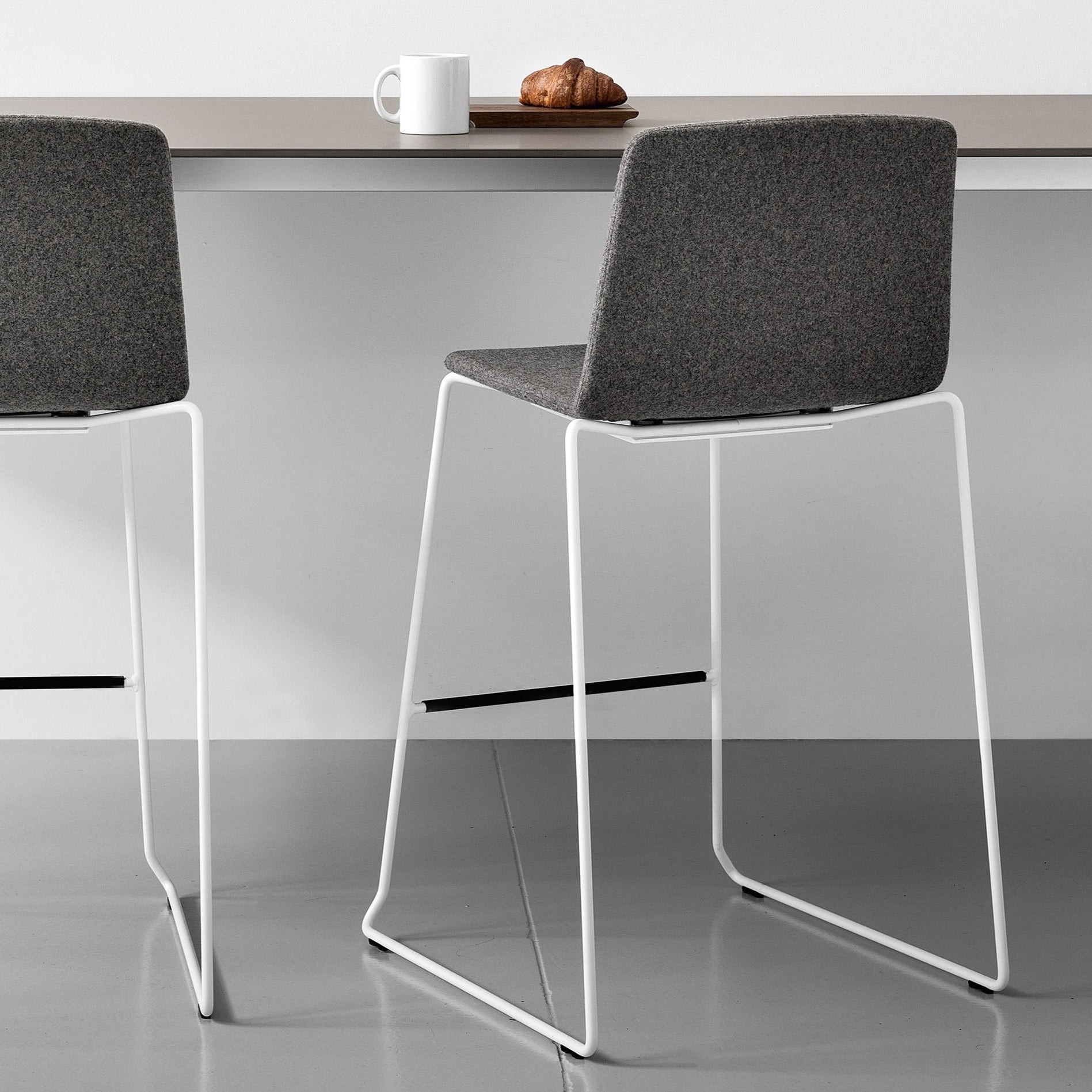 RAMA (HIGH BACK) Counter Stool on Sled Base - Fully Upholstered ...